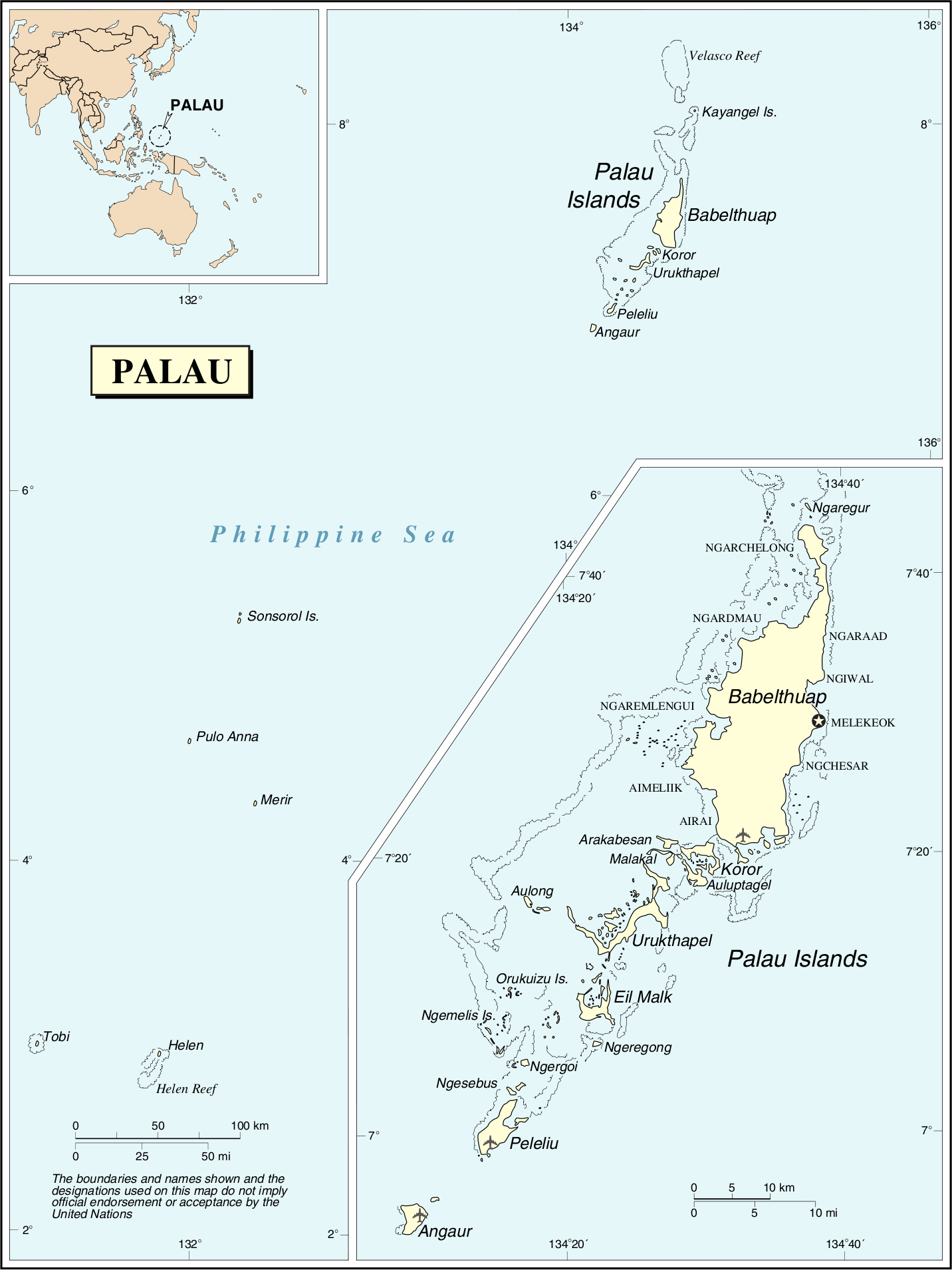 B N T N C Palau Palau Map Kh L N Ph Ng To