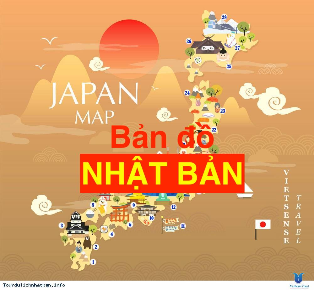 Bản đồ đất nước Nhật Bản (Japan) Khổ lớn, Phóng to (2025)