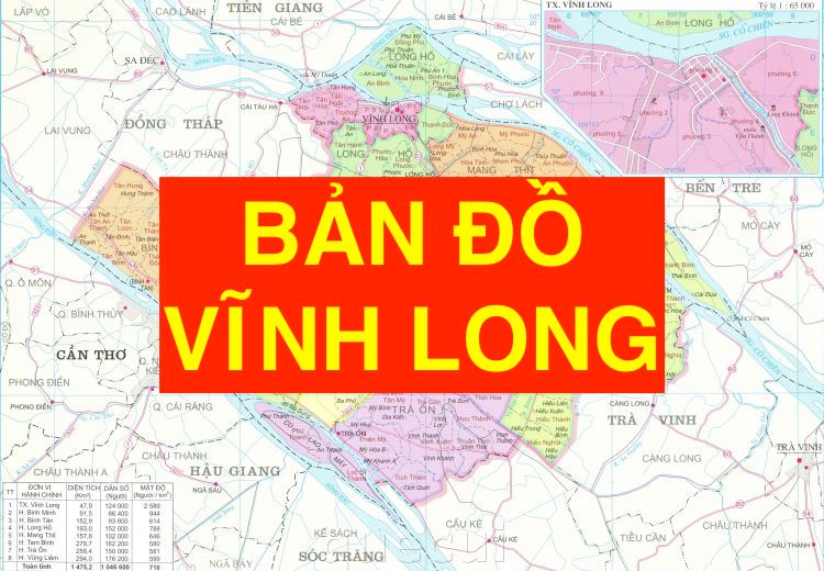 Bản đồ Vĩnh Long khổ lớn phóng to chi tiết