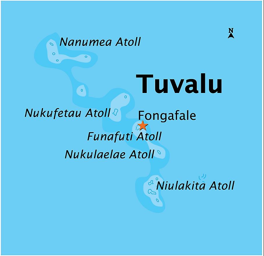 Bản đồ đất nước Tuvalu (Tuvalu Map) Khổ lớn, Phóng to 2025
