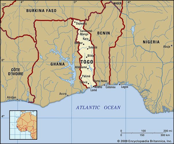 Bản đồ đất nước Togo (Togo Map) Khổ lớn, Phóng to 2025