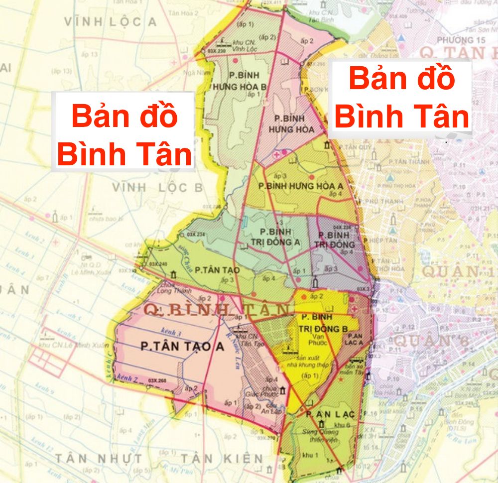 Bản đồ Quận Bình Tân & Quận Tân Bình năm 2020