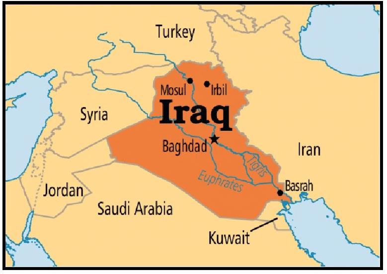 Bản đồ đất nước Iraq (Iraq Map) Khổ lớn, Phóng to (2025)